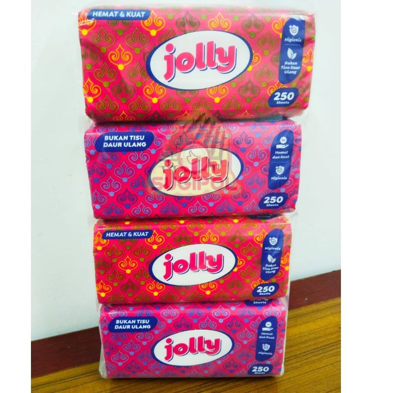 Jual {1 BANDED isi 4} Tissue Jolly -250 sheets Dapat 4 tissue | Shopee ...
