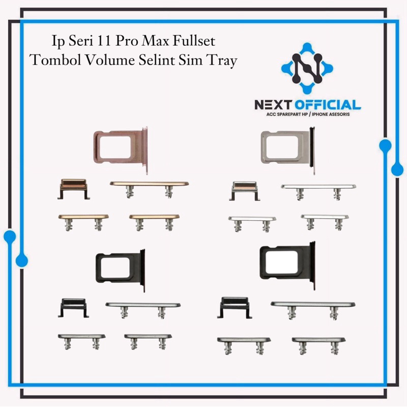 Jual Tombol Volume On off Sim Tray Slot Sim Selint Ip Seri 11 Pro Max Fullset Original new ...