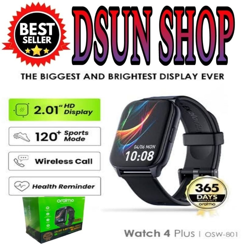 Jual Oraimo Watch 4 Plus Smartwatch 2.01'' Large Screen Bluetooth OSW ...