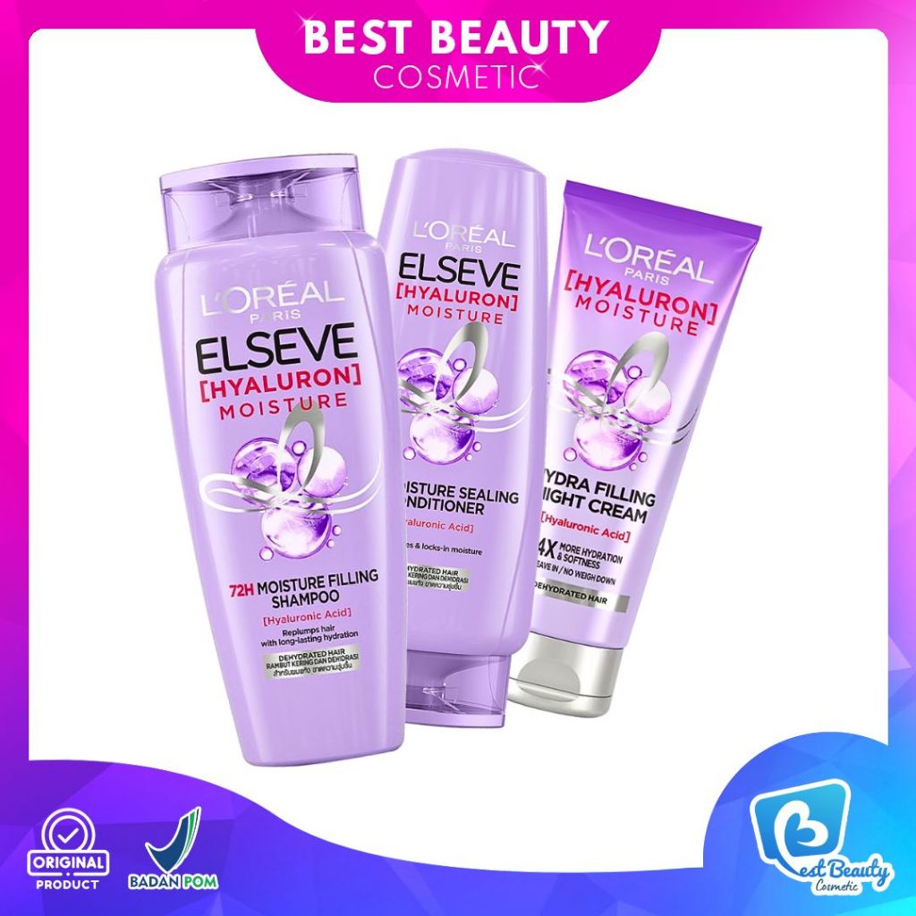 Jual ★ BB ★ L’Oréal Paris ELSEVE Hyaluron Moisture Shampoo - Conditioner 280 ml - Hydra Filling ...