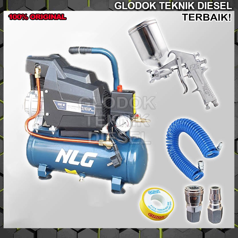 Jual KOMPRESOR PAKET PERLENGKAPAN CAT 3/4 0,75 HP 9 Liter TINGGAL PAKAI ...