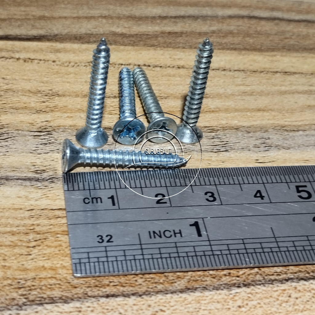 Jual SEKRUP FH FAB PANJANG 2,5CM 6X1 SKRUP F+AB TAPPING TAPING SCREW 6 ...