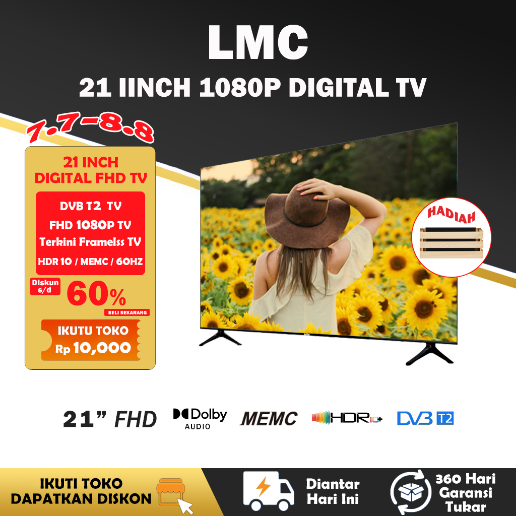 Jual LMC Terkini TV Digital 21 Inch FHD 1080P TV LED 21 Inch Murah ...