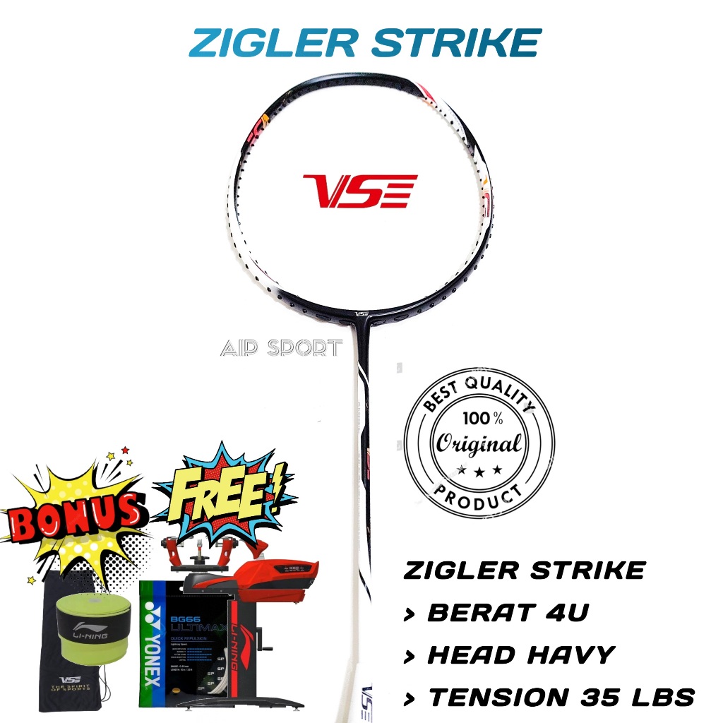 Jual Raket Badminton Vse - Vension Original | 28 - 35 Lbs | Shopee ...