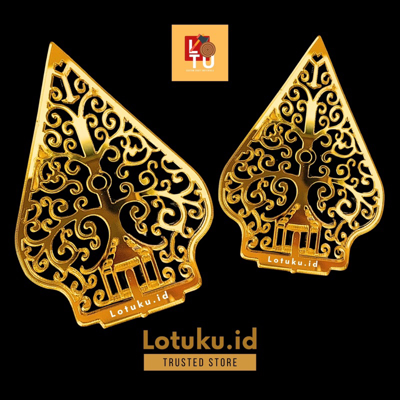 Jual gunungan wayang akrilik mirror gold | Shopee Indonesia