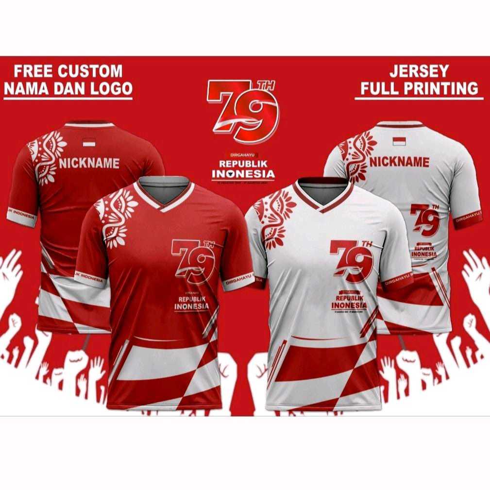 Jual Kaos Jersey HUT RI 79 Tahun 2024 Baju Kemerdekaan Indonesia Kaos Dirgahayu Indonesia 2024 ...