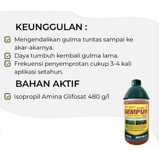 Jual Gempur 480 SL 1 liter herbisida Sistemik Bahan Aktif : isopropil ...