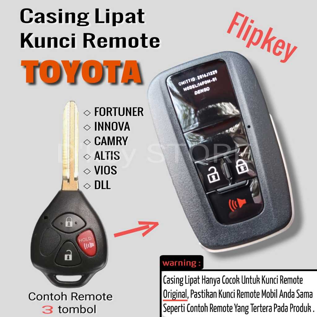 Jual Casing Kunci Lipat Flip Terbaru Untuk Fortuner Innova Inova Yaris ...