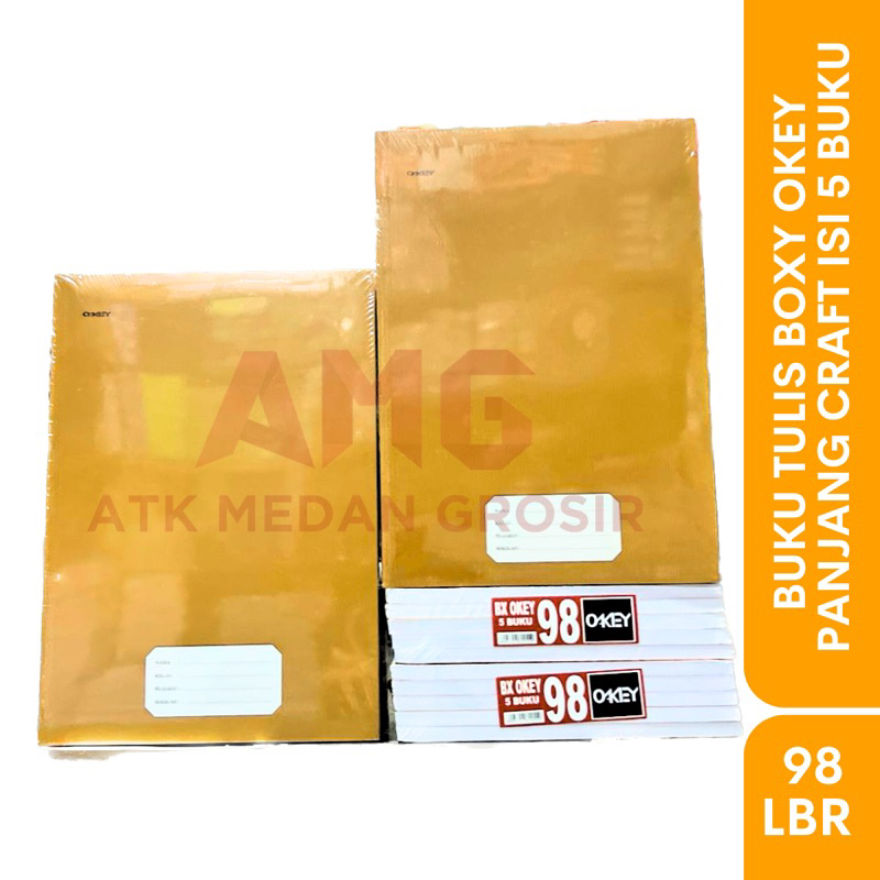 Jual BUKU TULIS PANJANG BOXY OKEY 100 LEMBAR ISI 5 BUKU | Shopee Indonesia