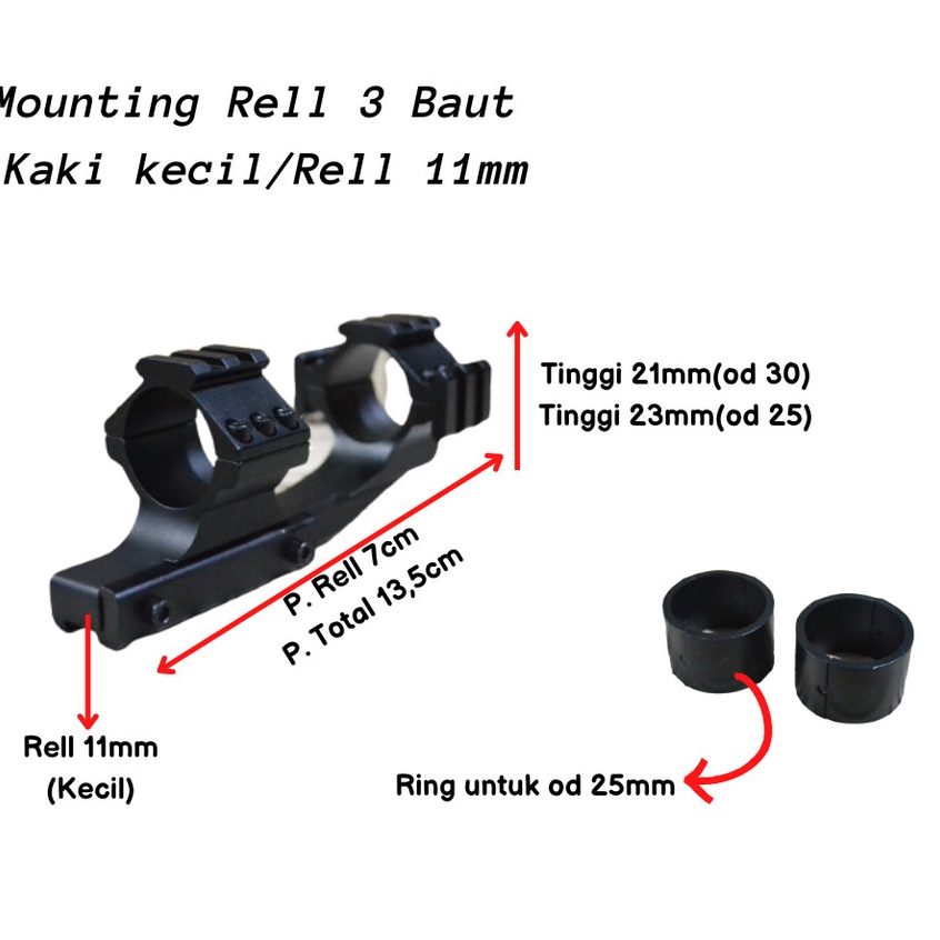 Jual Super Delivery Mounting 3 baut sengin rell 11 mounting onepiece ...