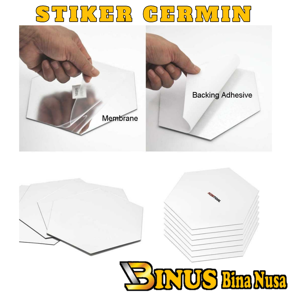 Jual Stiker Cermin Dinding Anti Pecah Segi Enam Tempel Sticker Kaca ...