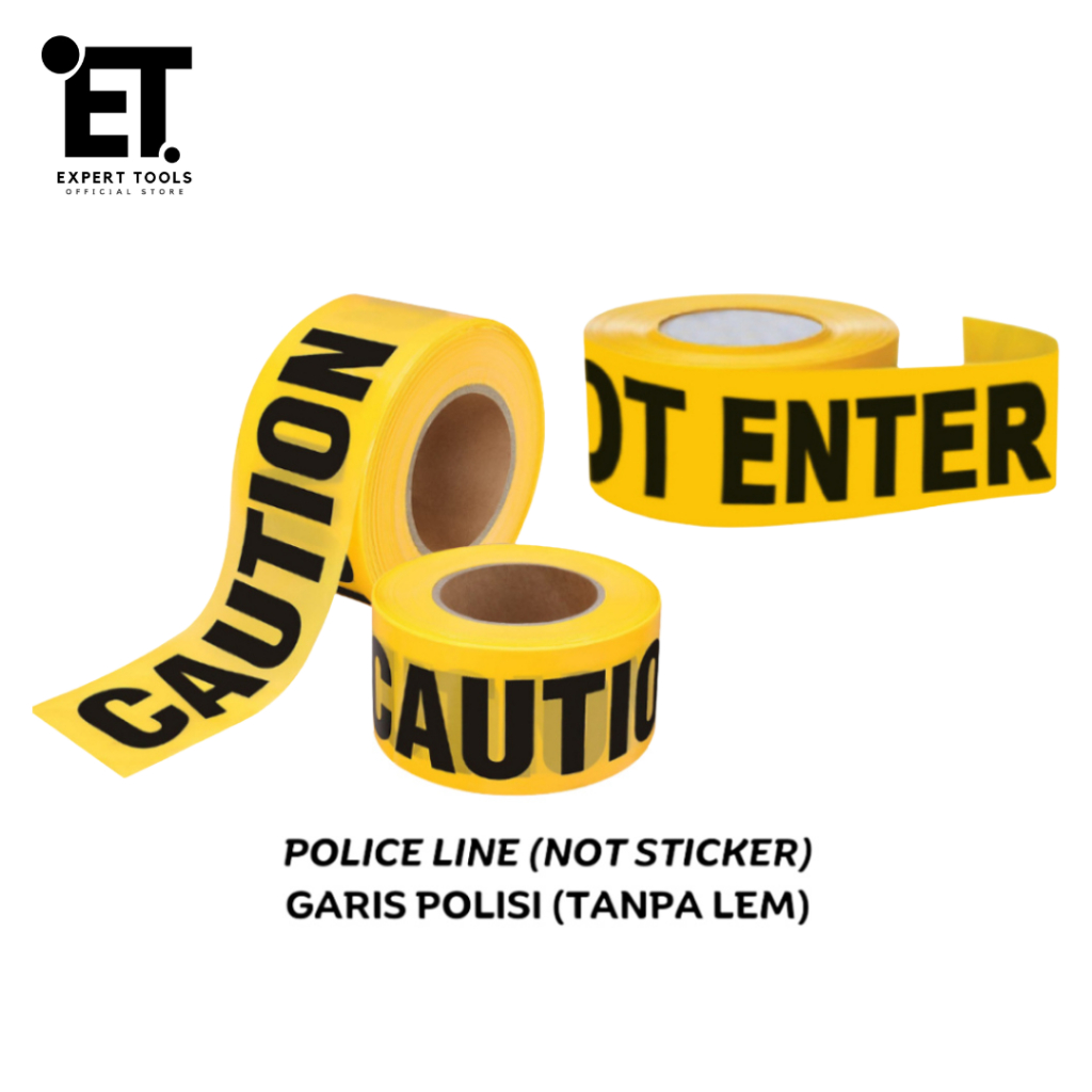 Jual Police Line Caution Tanpa Lem 3" x 300 Meter Garis Polisi Tulisan ...