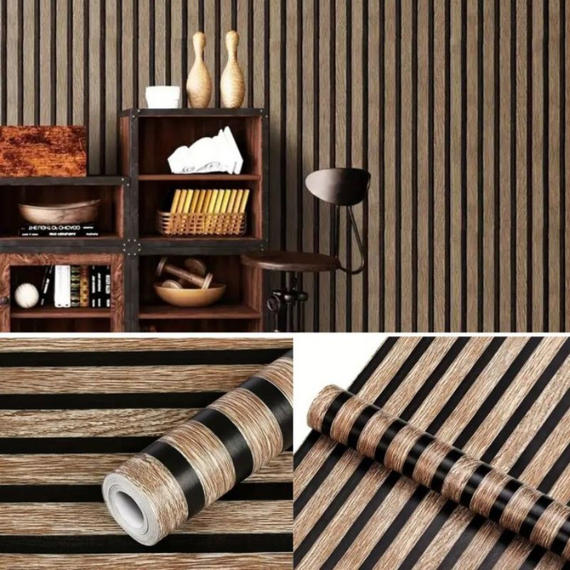 Jual Adipati Official Store - Wallpaper Motif Kayu Salur Cokmud Ukuran 45 Cm x 10 Meter ...