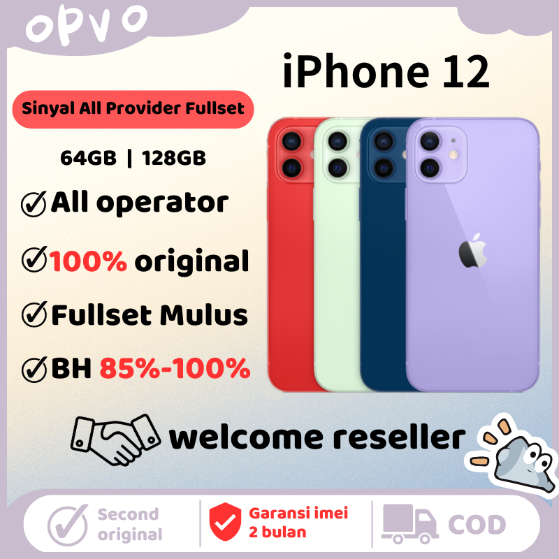 Jual Hp IPHone handphone 12 second /256GB/128GB/64GB Second Fullset ...