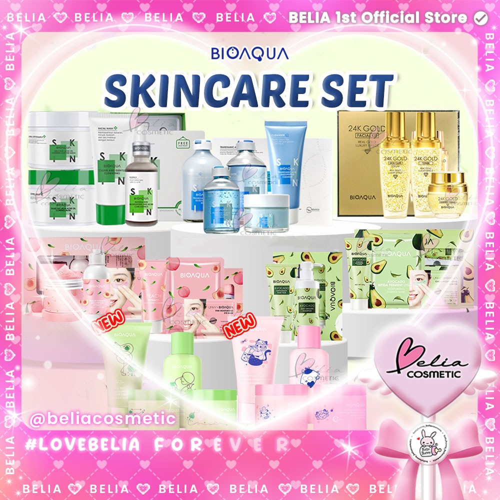Jual BELIA BIOAQUA Skincare Set | Body Care Series Set | Hair Care ...