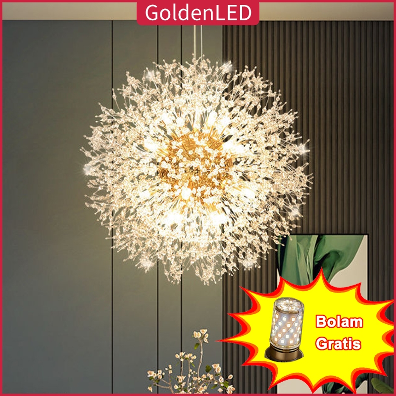 Jual GOLDEN LED Lampu Gantung Hias Kristal Dandelion Firework 3in1 ...