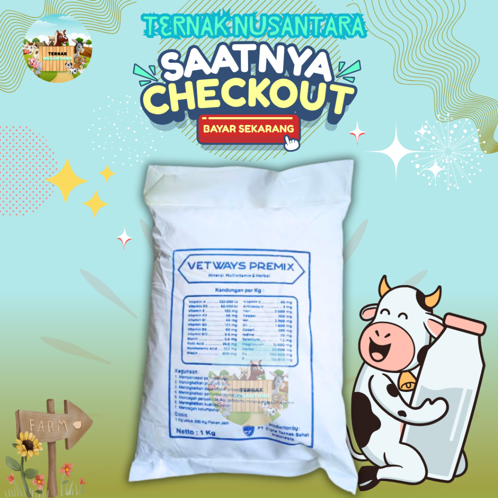Jual Vetways Premix 1kg - Multivitamin dan Mineral Lengkap Untuk Sapi ...