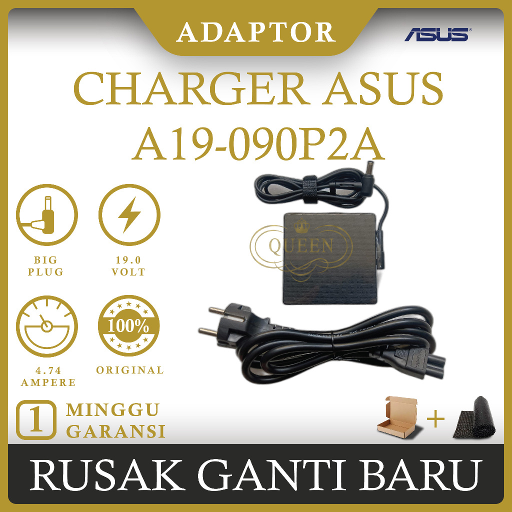 Jual ADAPTOR CHARGER LAPTOP ASUS 19.0V 4.74A 90W (A19-090P2A) 5.5*2.5mm ...