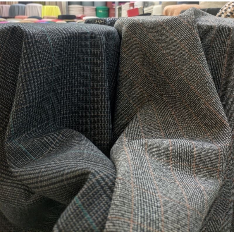 Jual bahan kain semi wool motif / kain semi wool tebal / kain semi wool ...