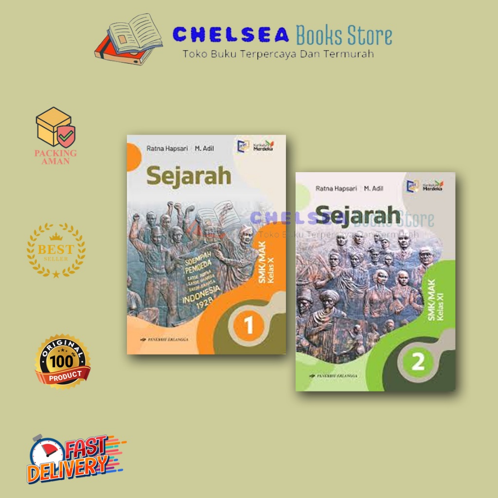 Jual SEJARAH UNTUK SMK/MAK KELAS X & XI KURIKULUM MERDEKA - ERLANGGA | Shopee Indonesia