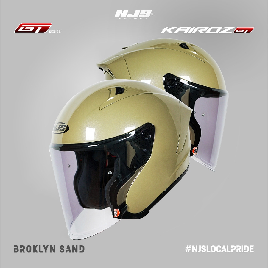 Jual NJS Kairoz GT Solid - Microlock(FREE SPOILER GT) - Helm Half Face ...