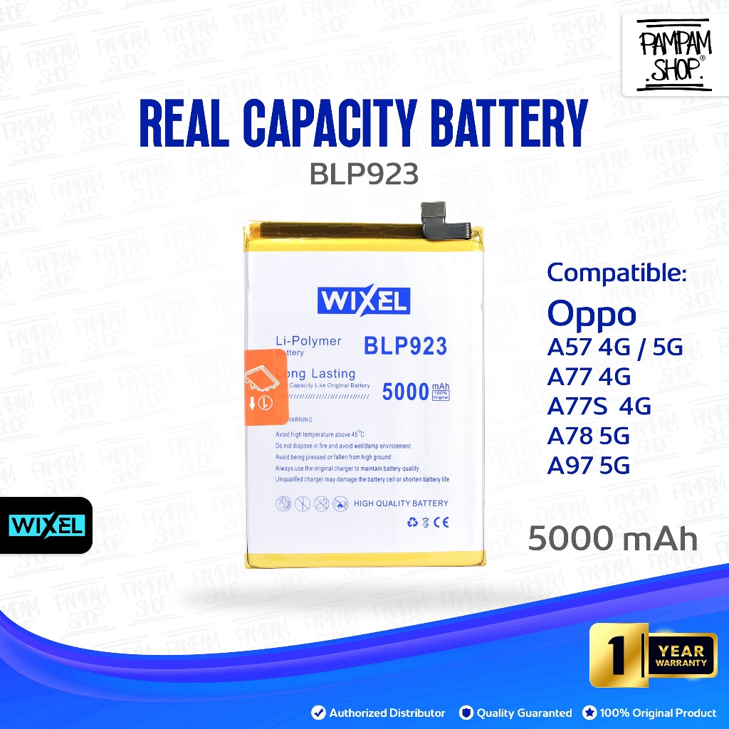 Jual WIXEL Baterai BLP923 Oppo A57 2022 4G A57 5G A77 4G A77S 5G A78 5G ...