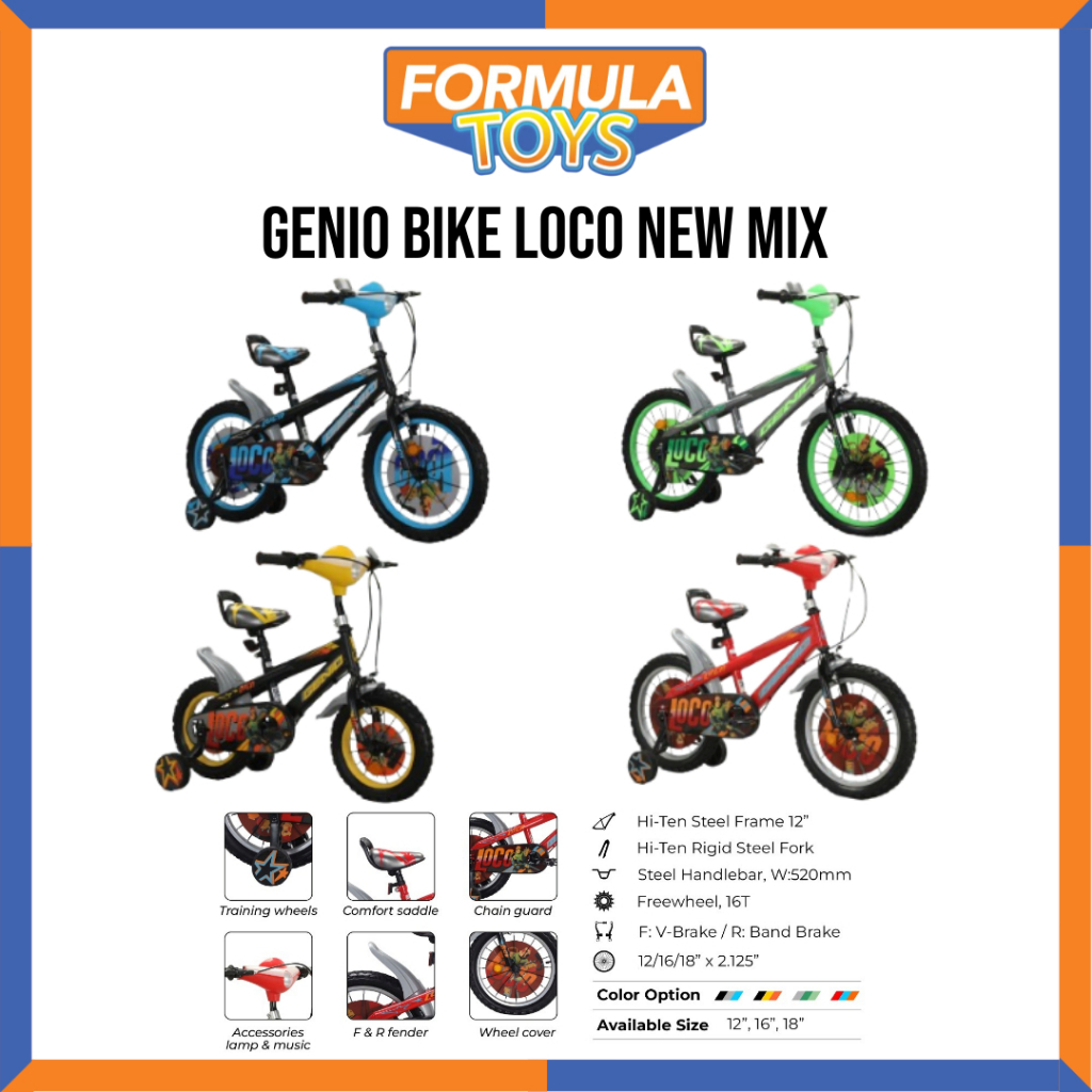 Jual SEPEDA ANAK GENIO BIKE LOCO 16INCH 18INCH | Shopee Indonesia