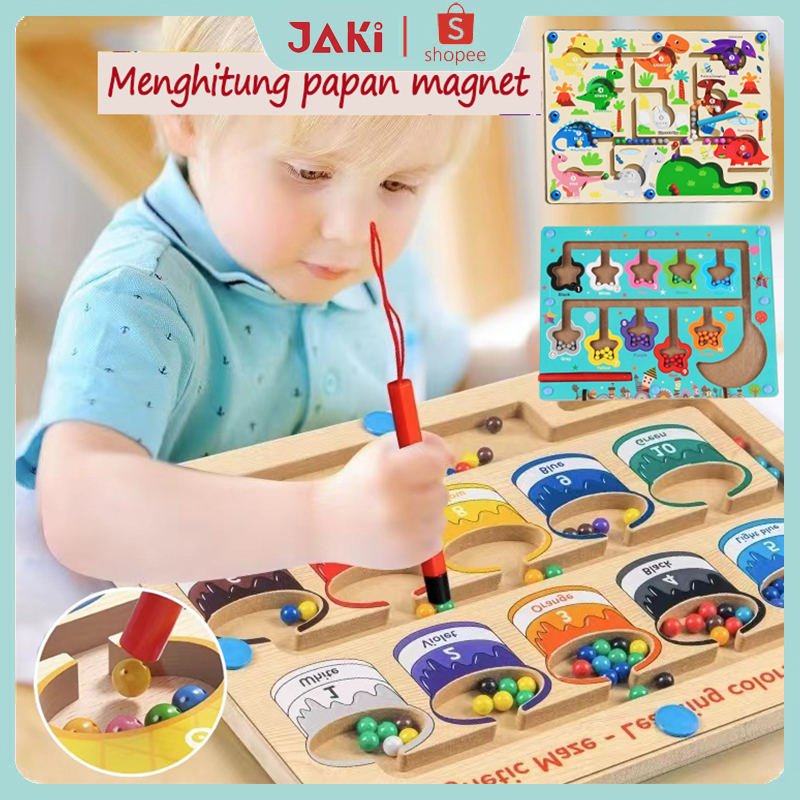 Jual JAKI Magnetic mazes game/Mainan Edukasi Papan Magnetik Berhitung ...