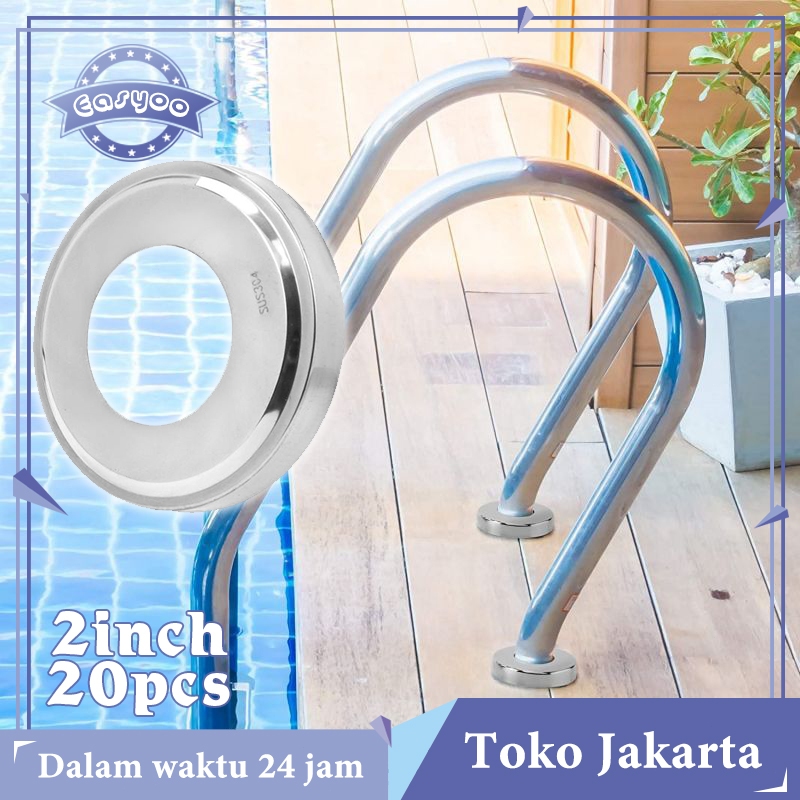 Jual isi 20 Tutup Pipa Ring Bulat Stainless Steel 201Tapak Pipa / Ring ...