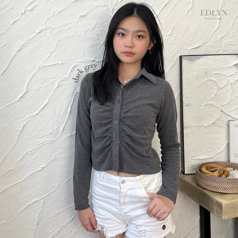 Jual EDLYN Neyra Top - Baju Knit Baju Crop Knit Top Crop Top Long ...