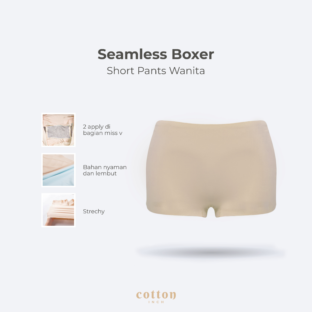 Jual Cotton Inch - Seamless Boxer Short Pants Wanita | Shopee Indonesia