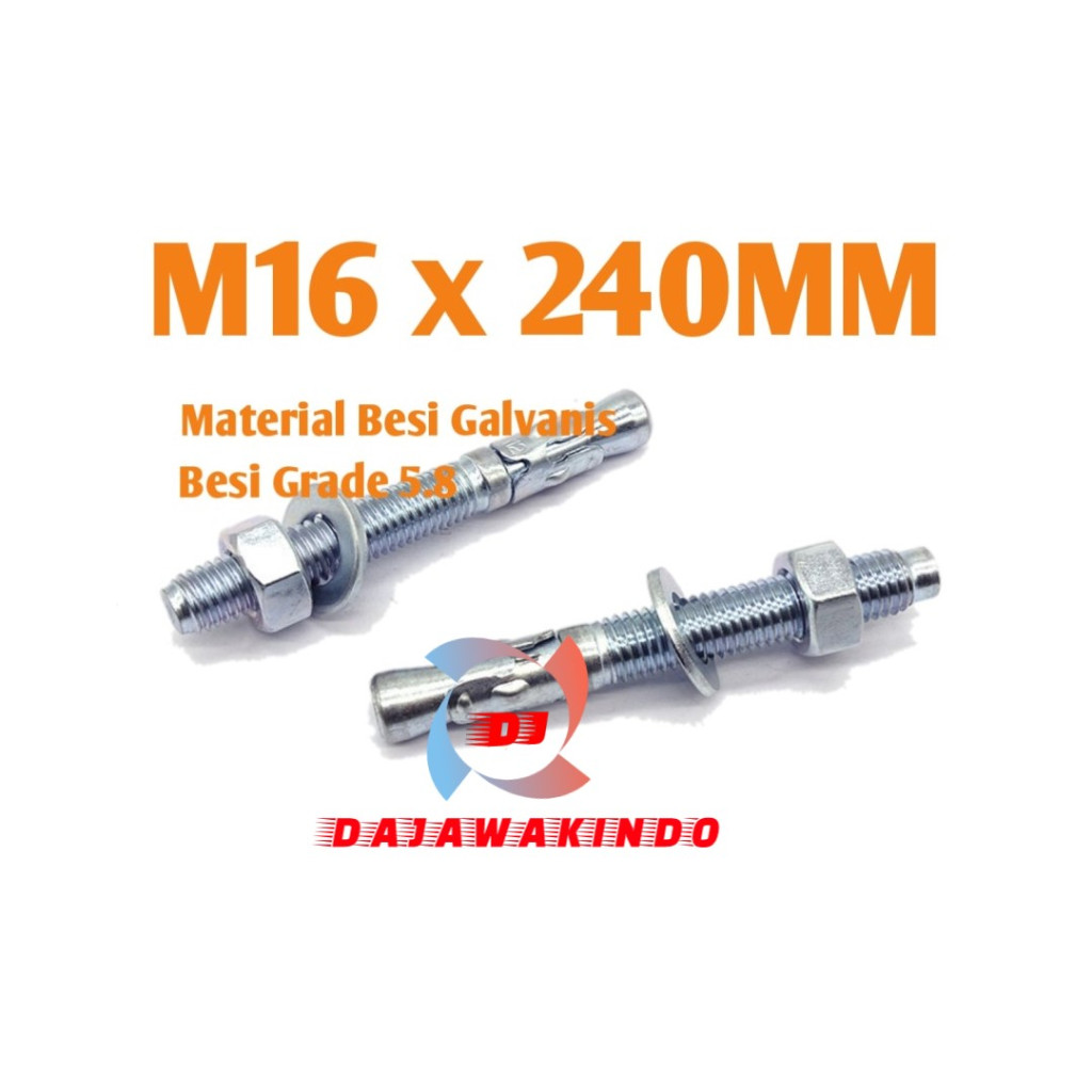 Jual Angkur Trubolt M16 x 240 / Wedge Anchor M16 x 240 Galvanis ...