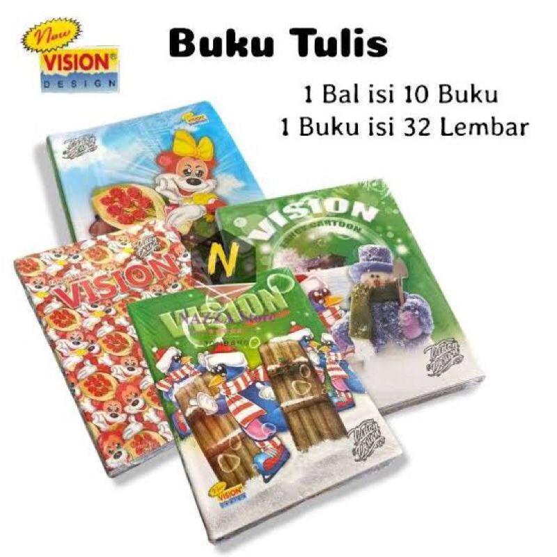 Jual BUKU TULIS VISION ISI 32 lembar & 38 lembar 10 buku | Shopee Indonesia