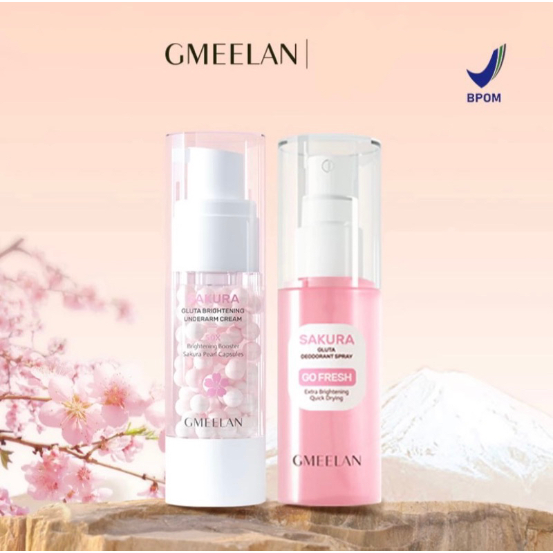 Jual GMEELAN Sakura Gluta Brightening Underarm Cream & Gluta Deodorant ...