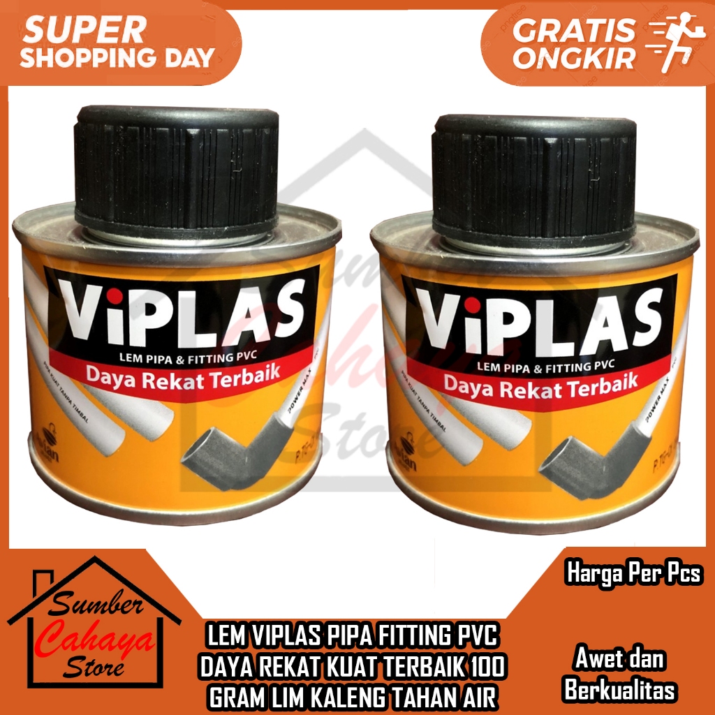Jual Lem Viplas Pipa Fitting Pvc Daya Rekat Kuat Berkualitas 100 Gram ...