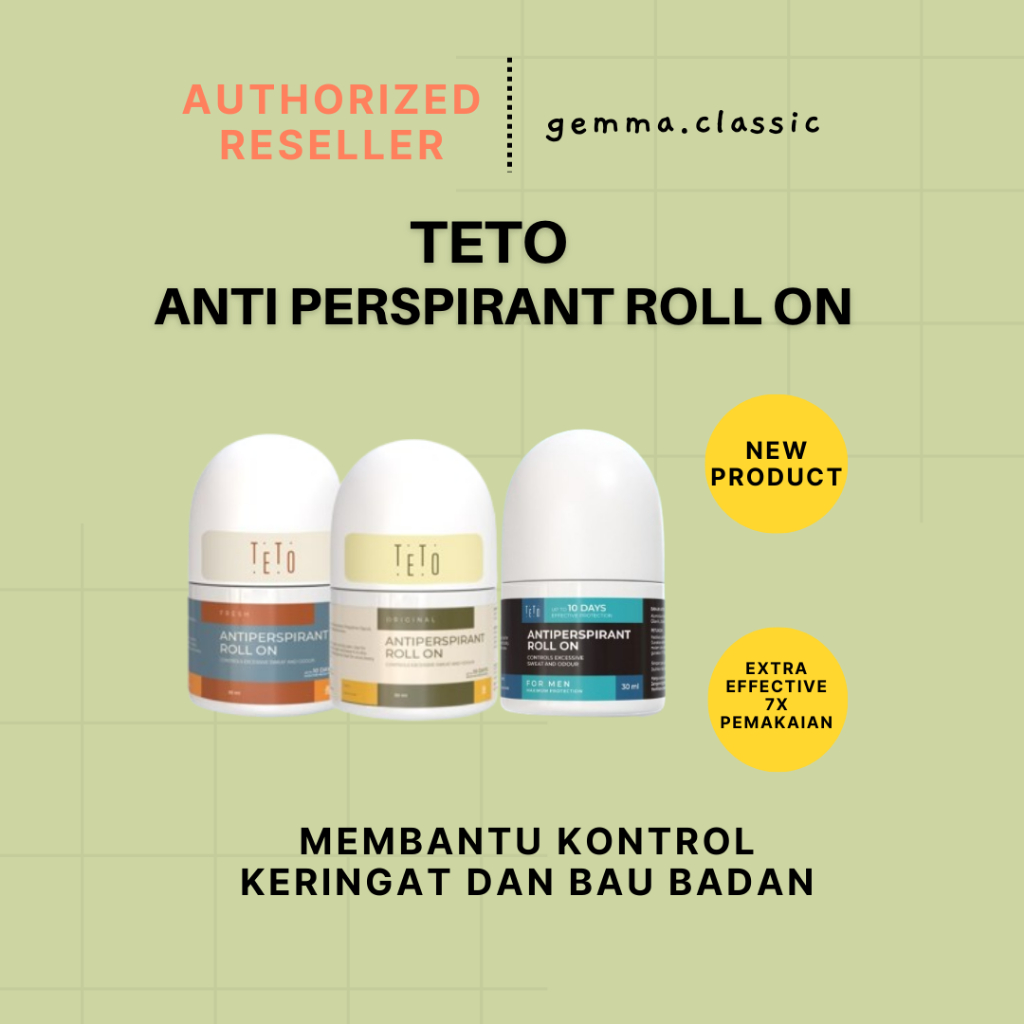 Jual TETO Antiperspirant Roll On Anti Perspirant Original Fresh For Man ...