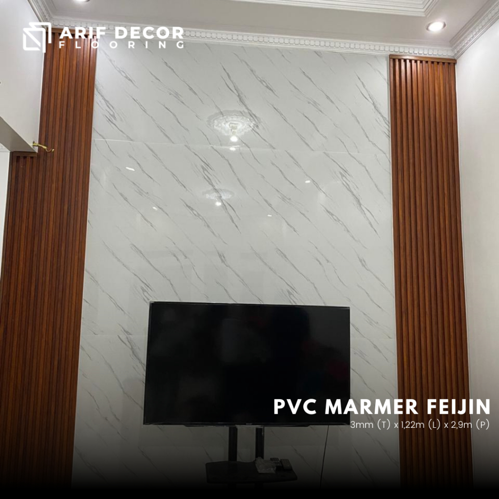 Jual pvc marmer dinding panel feijin tebal 3mm murah panjang 2,9m ...