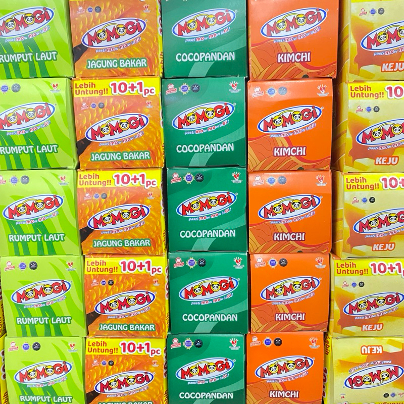 Jual MOMOGI SNACK / MOMOGI stick 1 dus / Momogi jagung bakar/coklat ...