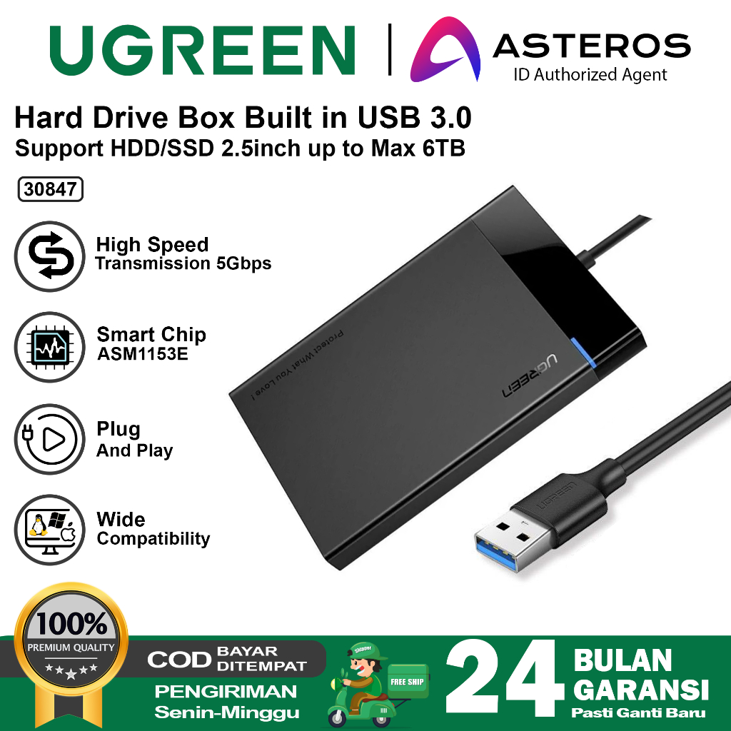 Jual UGREEN Casing Enclosure Hardisk External 2,5 "SATA USB 3.0 Hardisk ...
