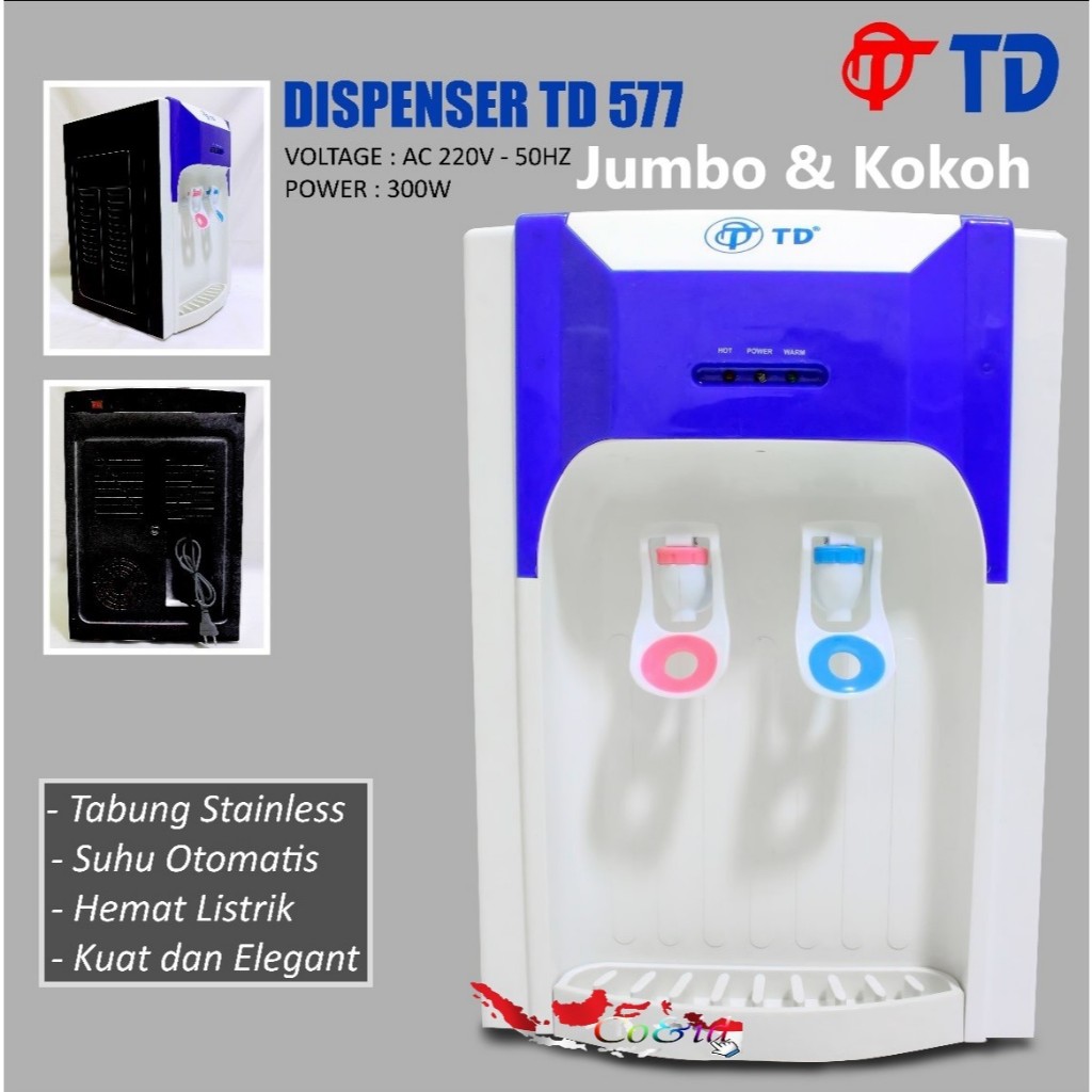 Jual Dispenser Galon Atas Twindog TD 577 Dispenser Galon Air Panas ...