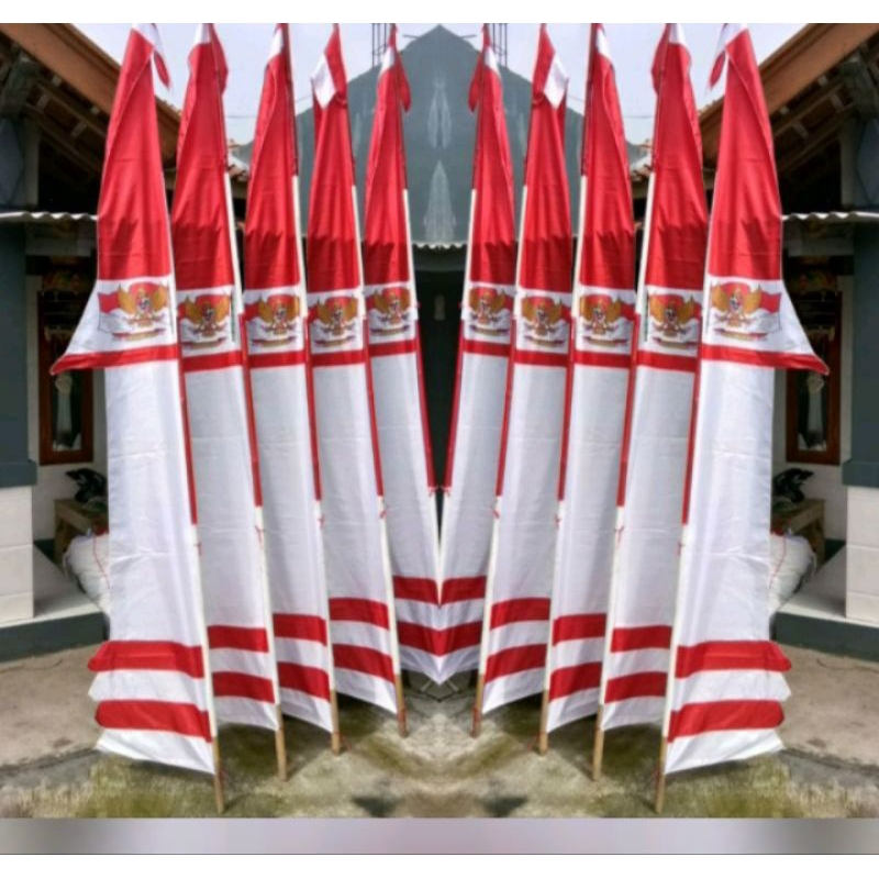 Jual umbul umbul jumbo bandir bendera merah putih garuda kemerdekaan indonesia | Shopee Indonesia