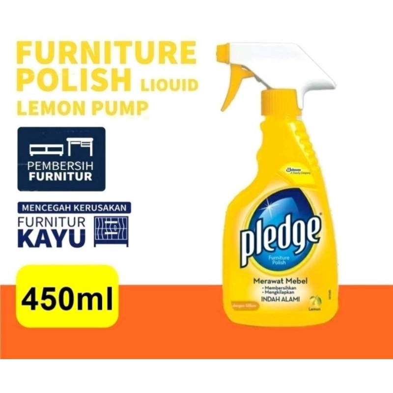 Jual Pledge Liquid pembersih kayu spray furniture polish lemon 450 ml ...