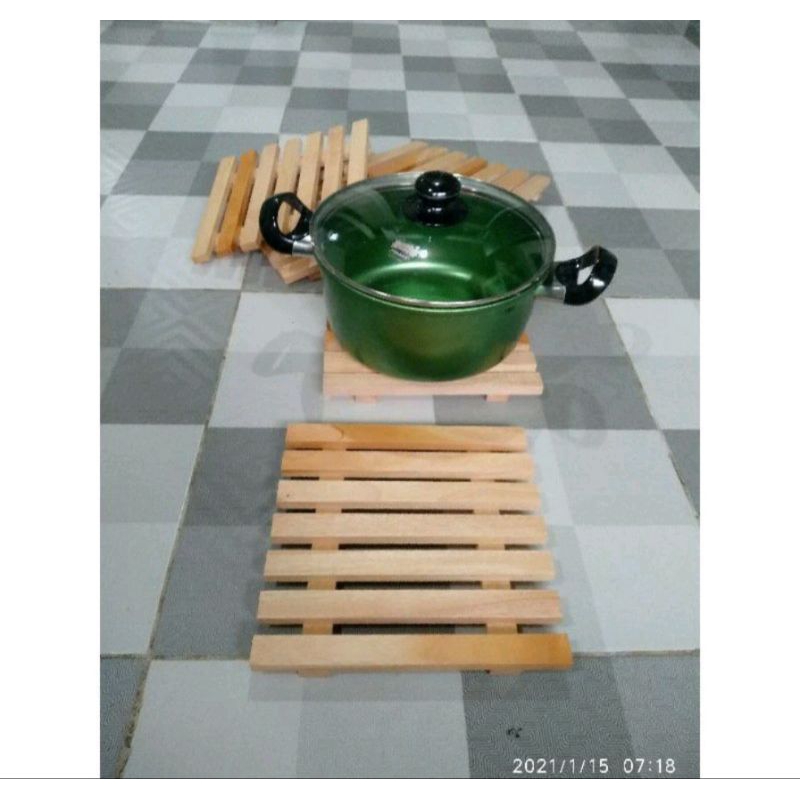 Jual alas panci kayu/tatakan panci antipanas/tatakan kayu/alas kayu ...