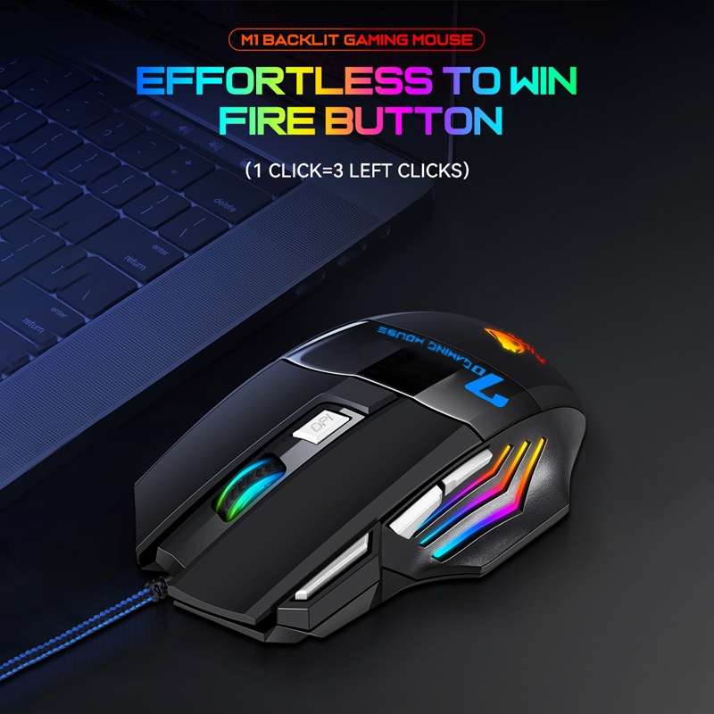 Jual Mouse gaming dengan tombol makro yang dapat disesuaikan, lampu RGB ...