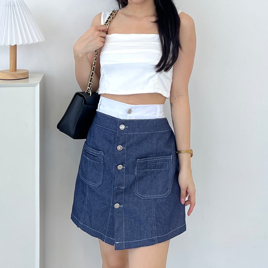Jual KI3 Halostylo Gloria Denim Skort | Shopee Indonesia