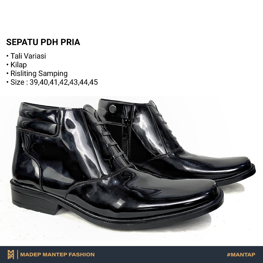 Jual Sepatu PDH Hitam Sepatu Dinas Harian Pemda PNS Tni Polri Security ...