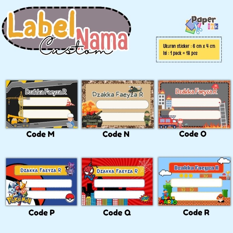 Jual Label Nama Buku (Bahan Premium) | Shopee Indonesia