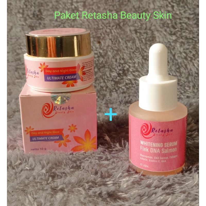Jual PAKET RETASHA CREAM DAY&NIGHT GLOW DAN WHITENING SERUM FLEK DNA ...