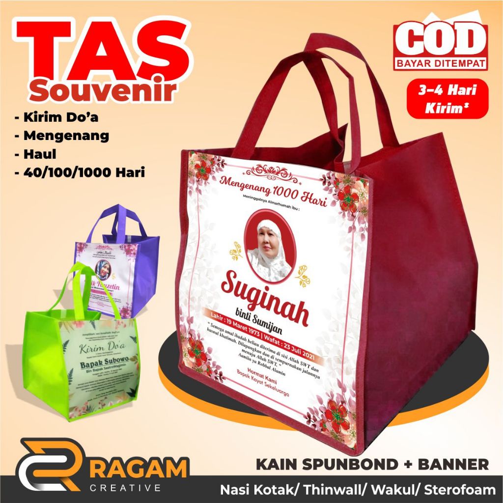 Jual Tas Hajatan Kirim Doa 40 hari 1000 hari Ukuran Nasi Kotak ...