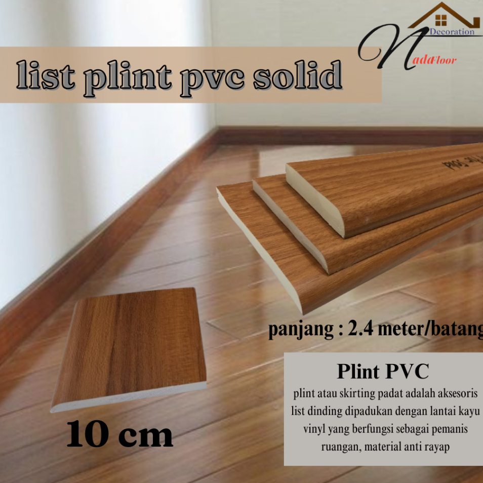 Jual list plint lantai pvc solid tinggi 10 cm | list skirting dinding motif anti rayap | Shopee ...